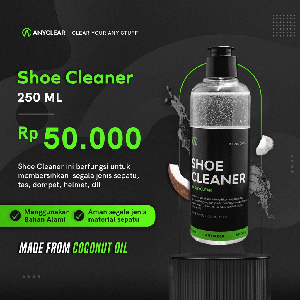 Jual ANYCLEAR Shoes Cleaner 250ml | Pembersih Sepatu | Sabun Cuci ...