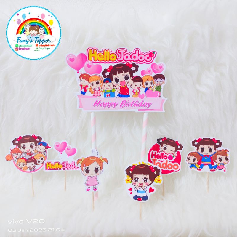 Jual Topper Hello Jadoo Topper Happy Birthday Topper Ulang Tahun Topper ...