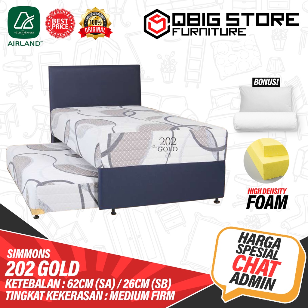 Jual Kasur Springbed Airland 202 Gold FULL SET Spring bed matras 2in1 ...