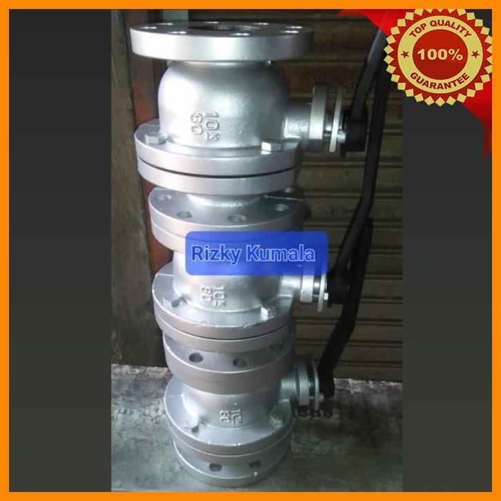 Jual (KRV) Ball Valve / Stop Kran Cast Iron Flange Jis 10K 3 Inch DN80 | Shopee Indonesia