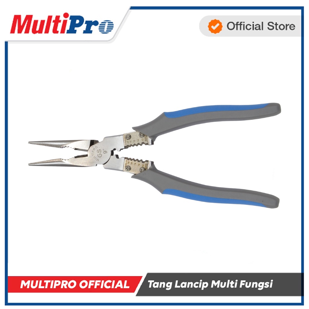 Jual MULTIPRO - TANG LANCIP MULTI FUNGSI/ LONG NOSE PLIERS MULTI PURPOSE 9" - GARANSI RESMI 1 ...