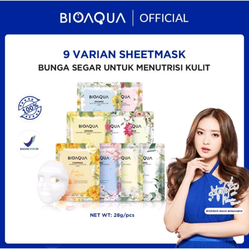 Jual Bioaqua Flowers Sheet Masker / Masker wajah Bioaqua Flowers series ...