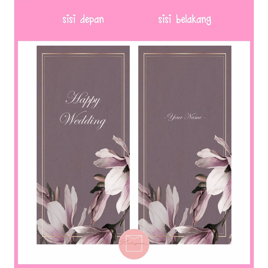 Jual 12pcs amplop kondangan custom tambah nama / amplop wedding ...