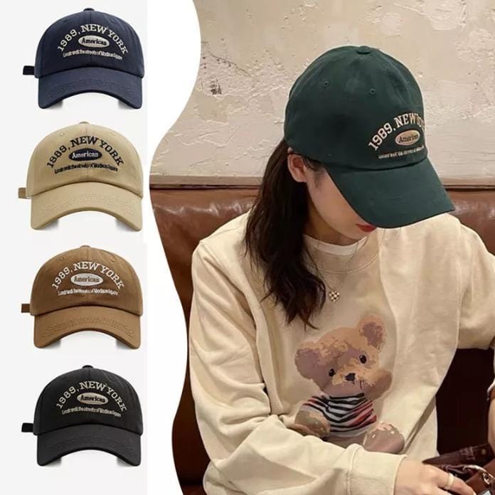 Jual Topi Unisex Cap Hat Cotton Material Bordir 1989 New York American ...
