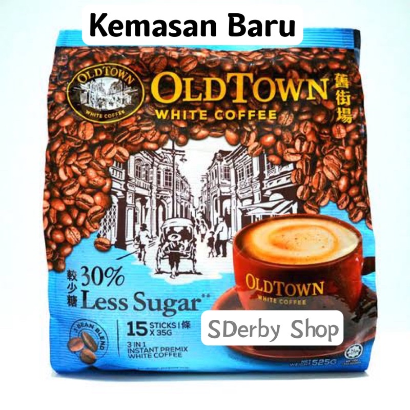 Jual Old Town Whites Coffee Less Sugar Oldtown Kopi Pack isi 15 ...