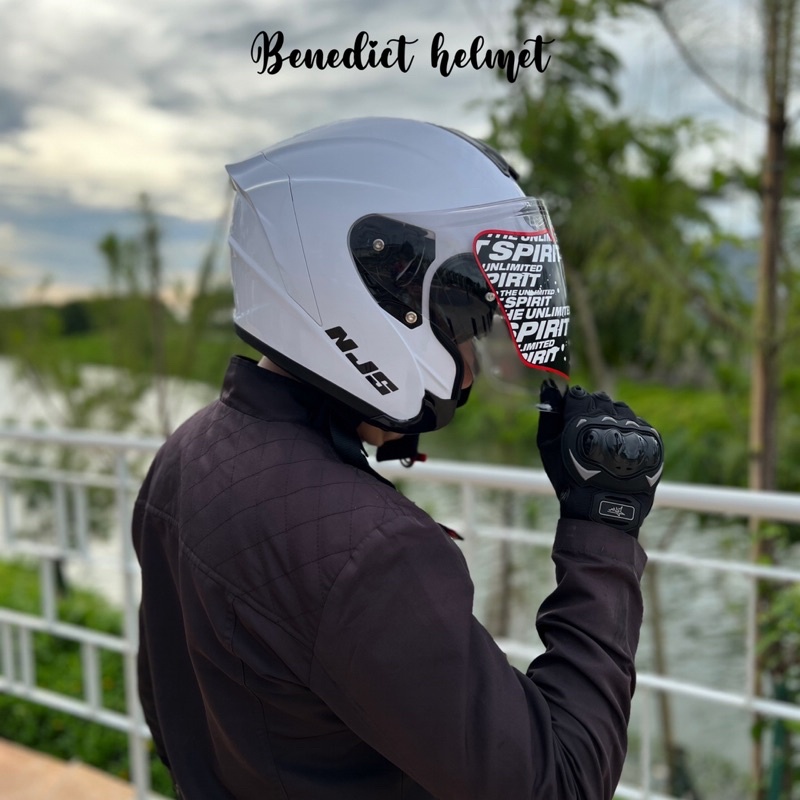 Jual HELM NJS KAIROZ FULLSET GLOSSY WHITE [ORIGINAL] | Shopee Indonesia