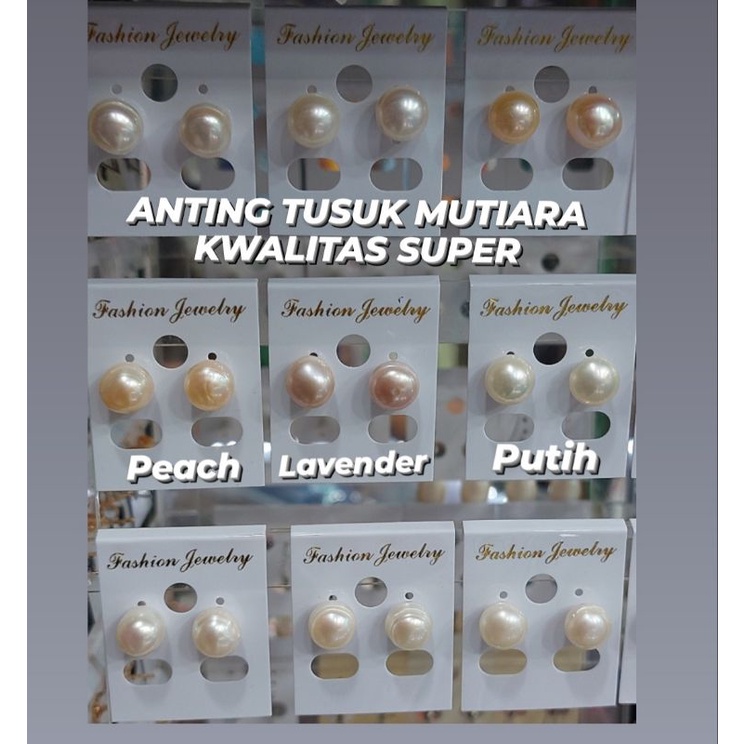 Jual Termurah !!! Anting Tusuk Batu Mutiara Asli Sepasang 6mm 8mm 10mm ...