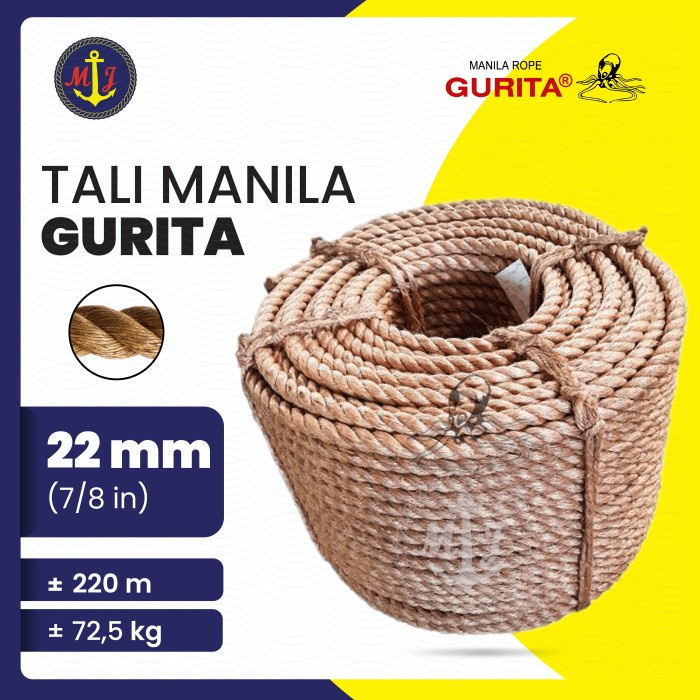 Jual TALI MANILA GURITA 22 MM // TALI TAMBANG MANILA ROPE | Shopee Indonesia