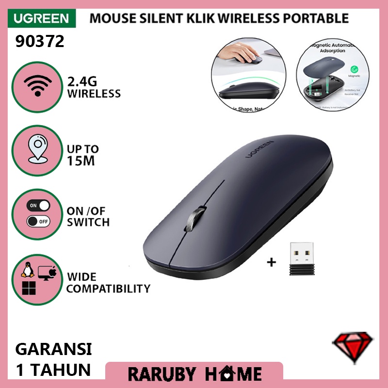 Jual UGREEN Mouse Wireless Mode USB Mice Silent Click Slim 2.4G 4000DPI ...
