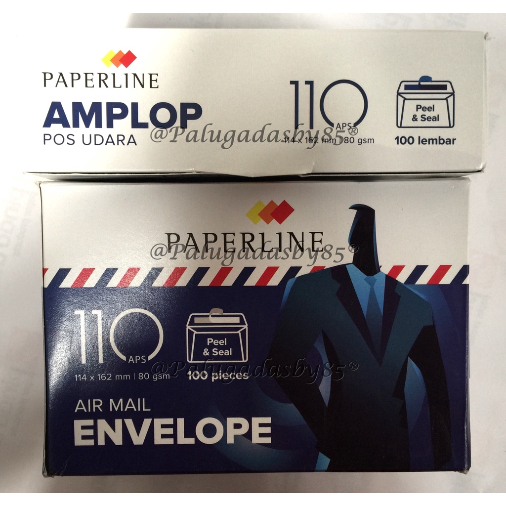 Jual Amplop PAPERLINE 110 Airmail Perekat (1 Pak isi 100 Lembar) 11.4 x ...
