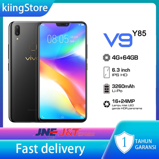 Jual vivo v9/y85 ram 4gb internal 64gb 4+64GB 6.3inch Garansi 1 tahun Indonesia | Shopee Indonesia
