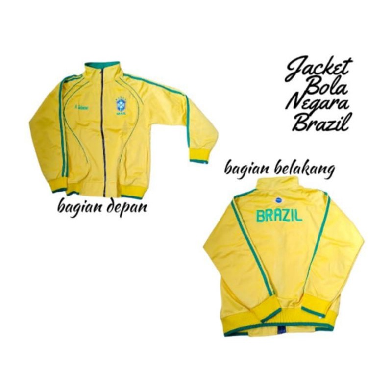 Jual Jaket Bola Brazil / Jacket Bola / Jeket Bola BRAZIL Anak Tanggung ...