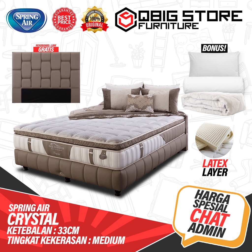 Jual Kasur Springbed Spring Air Back Support Crystal Full Set Spring ...