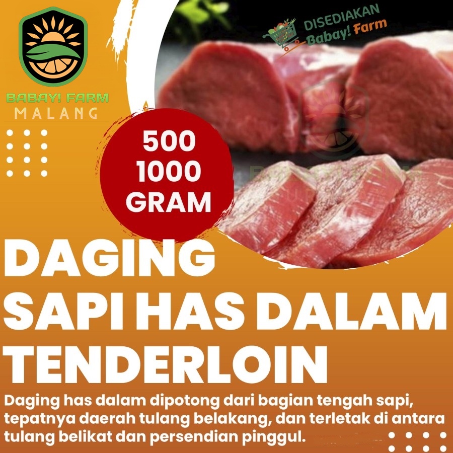Jual Daging Sapi Has Dalam / Beef Tenderloin 500 gr / Lulur dalam 1 kg ...