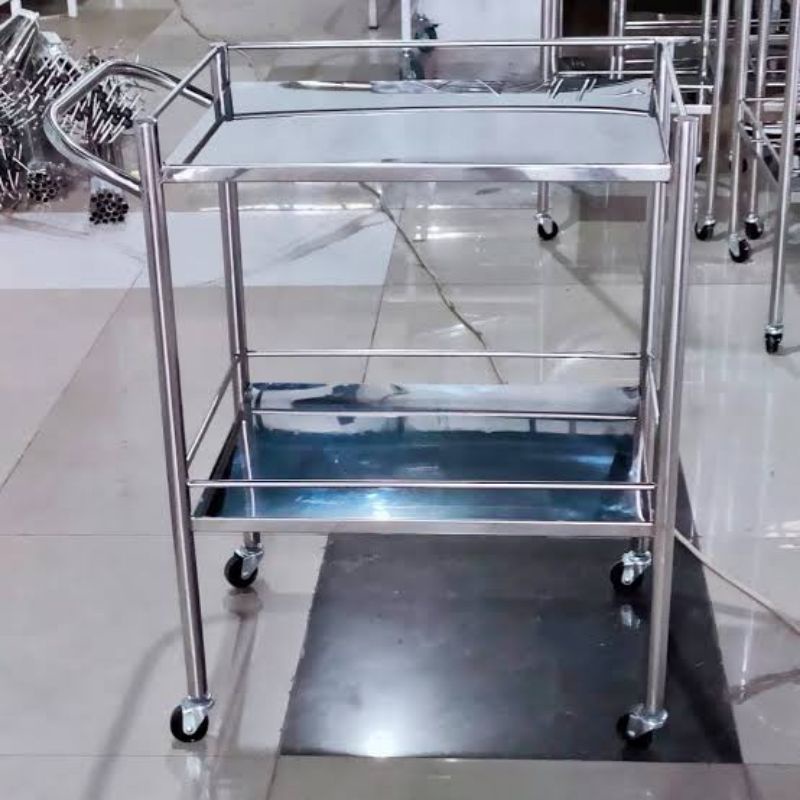 Jual Troli Instrument 2 Susun | Trolley 2 Laci Troly 3 Rak | Meja Medis ...