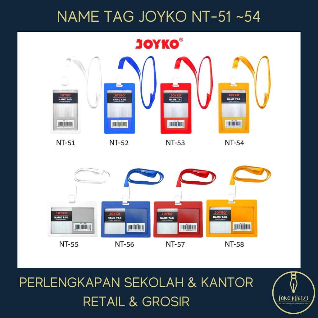 Jual Name Tag Tanda Pengenal Gantungan Kartu Nama ID Card Joyko NT-51 ...