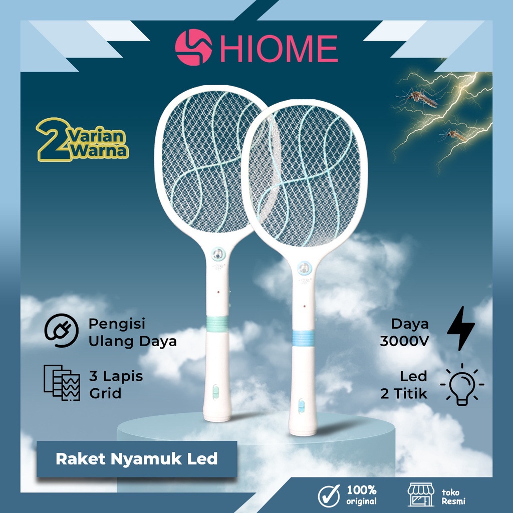 Jual HIOME Raket Nyamuk Listrik 3 Lapisan Pelindung ( NEW STYLE ...