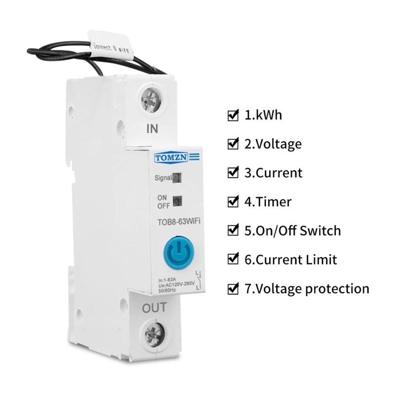 Jual MCB AC 63A WIFI Smart Switch Kwh Monitor Circuit Breaker Timer ...