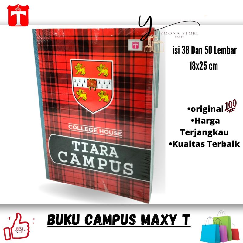 Jual BUKU TULIS TIARA CAMPUS MAXY T 38/ 50 Lembar( BESAR DAN KECIL)-Pak ...