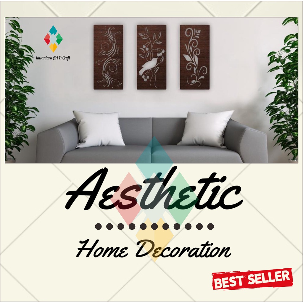 Jual Pojok Dekorasi Hiasan Dinding kayu Aesthetic pajangan ruang tamu ...