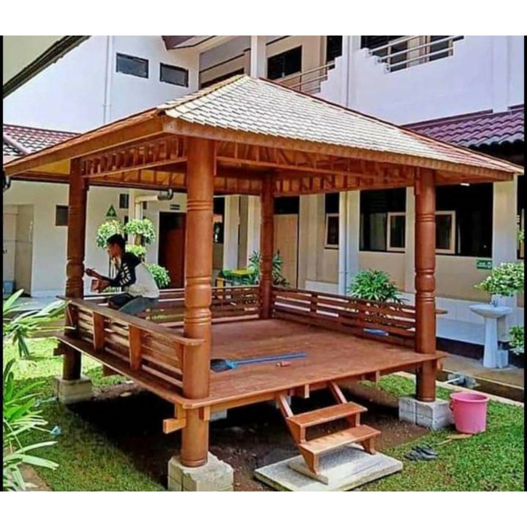 Jual Free Ongkir Plus Pasang Area Pulau Jawa | Gazebo 3x3 Meter Kayu ...
