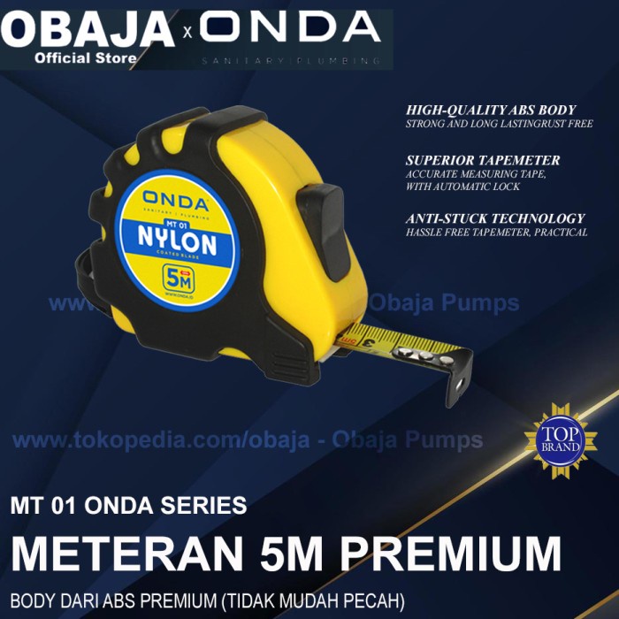 Jual Onda Measuring Tape / Meteran 5 Meter MT 01 Onda / Meteran Onda ...