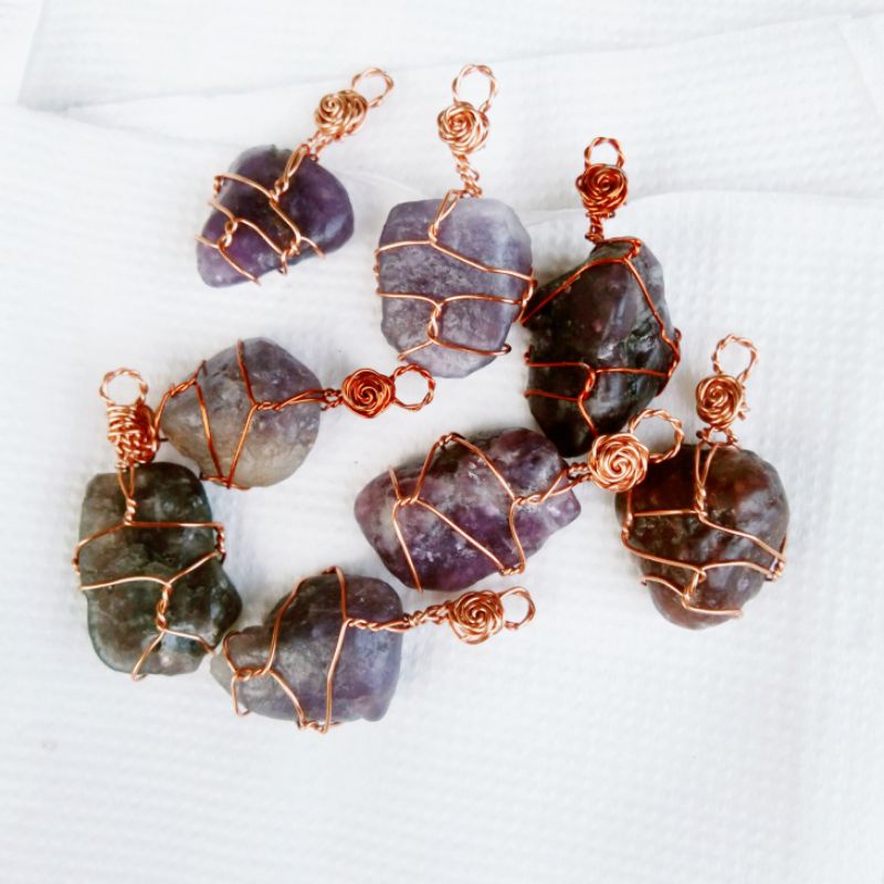 Jual Liontin Kawat Tembaga Batu Alam Lepidolite Natural Shape | Shopee ...