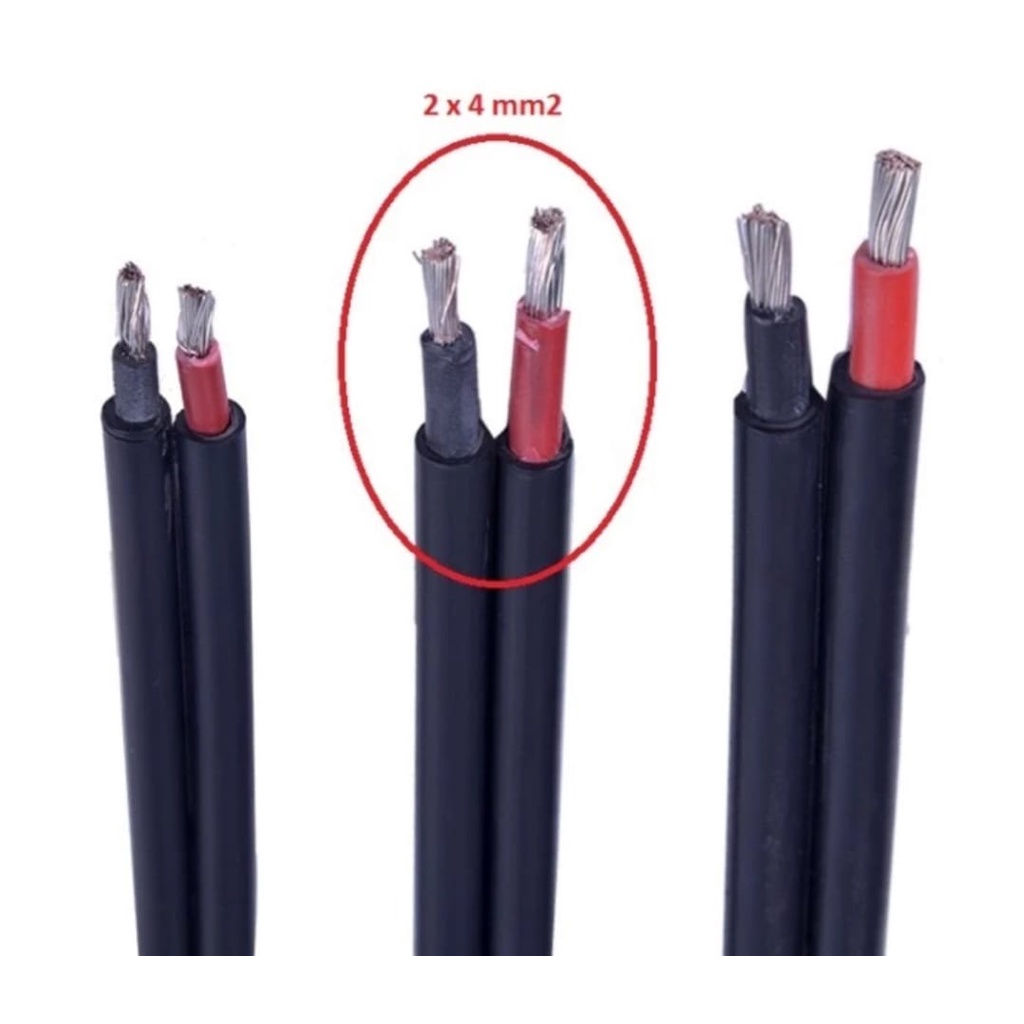 Jual Kabel Solar Panel 2x4mm PV Cable Twin Core PV-1F Kabel PLTS 2X4 mm | Shopee Indonesia