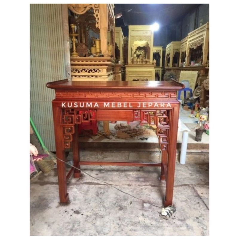 Jual Meja Altar Sembahyang Minimalis Kayu Jati - Panjang 128cm | Shopee ...