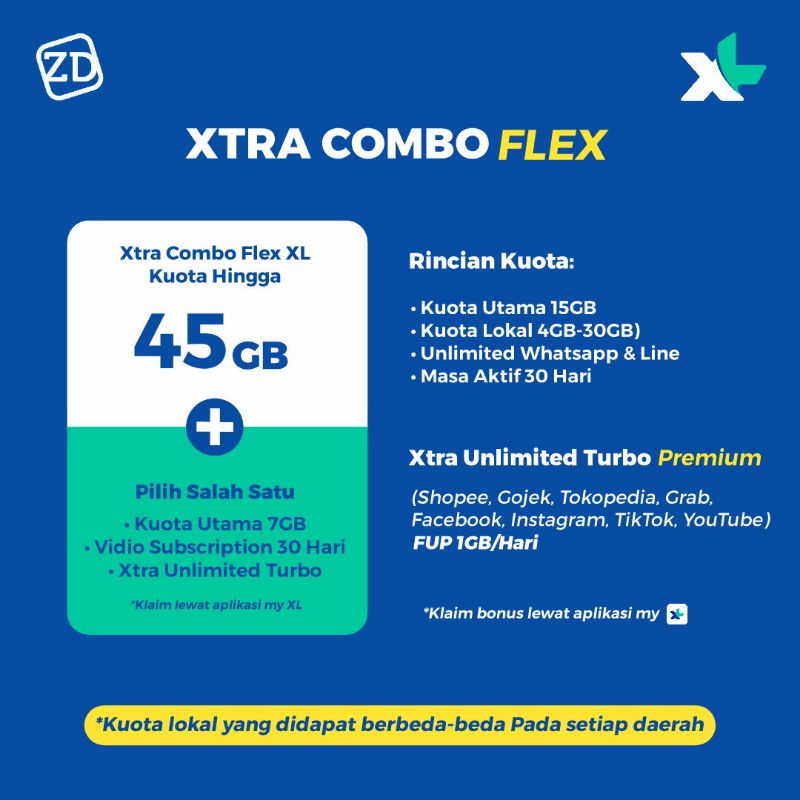Jual Paket Data Xtra Combo Flex, Xtra Combo Plus & VIP, Xtra Combo & VIP, Pure Lengkap | Shopee ...