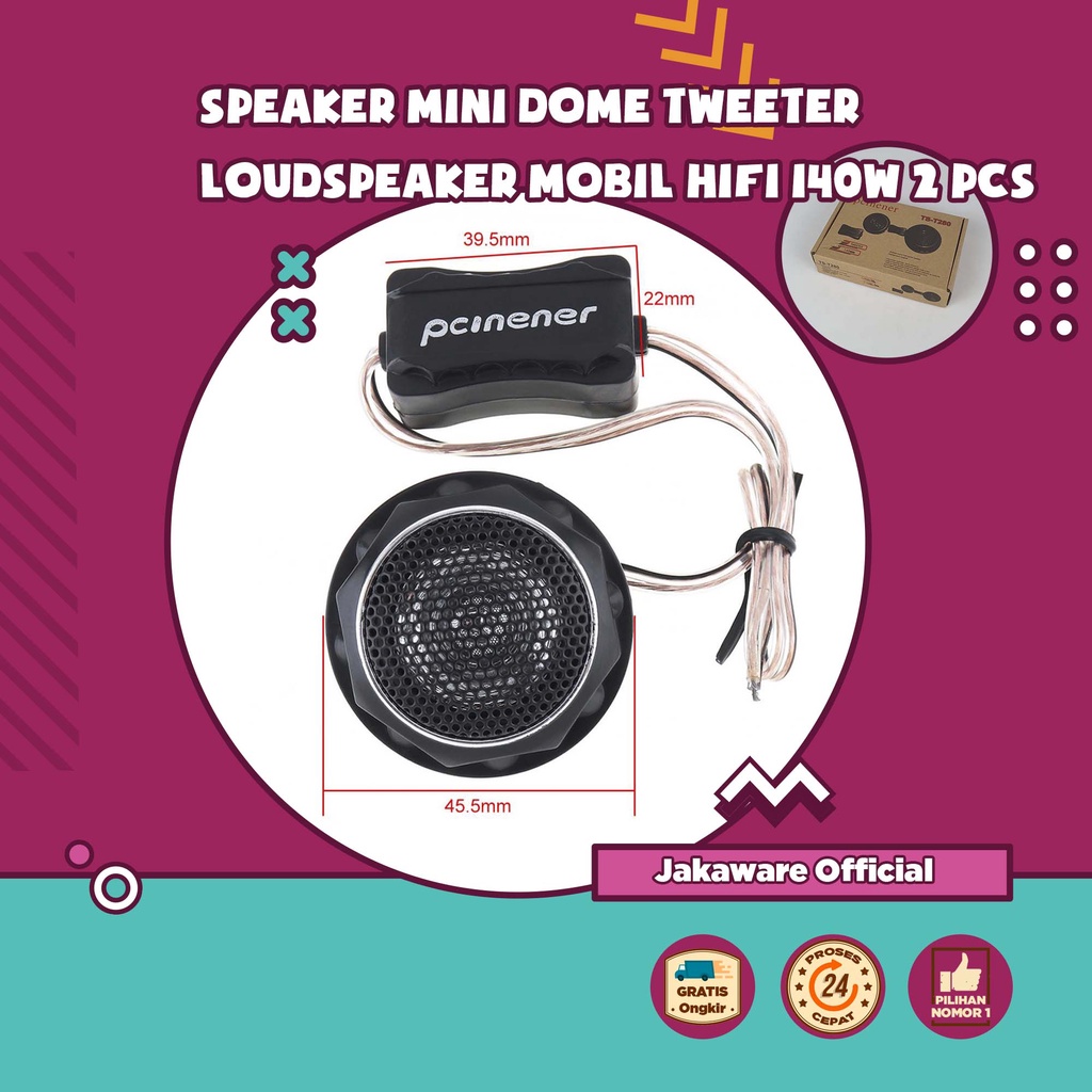 Jual SPEAKER MINI DOME TWEETER MOBIL HIFI 140W 2 PCS SPEKER PINTU ...