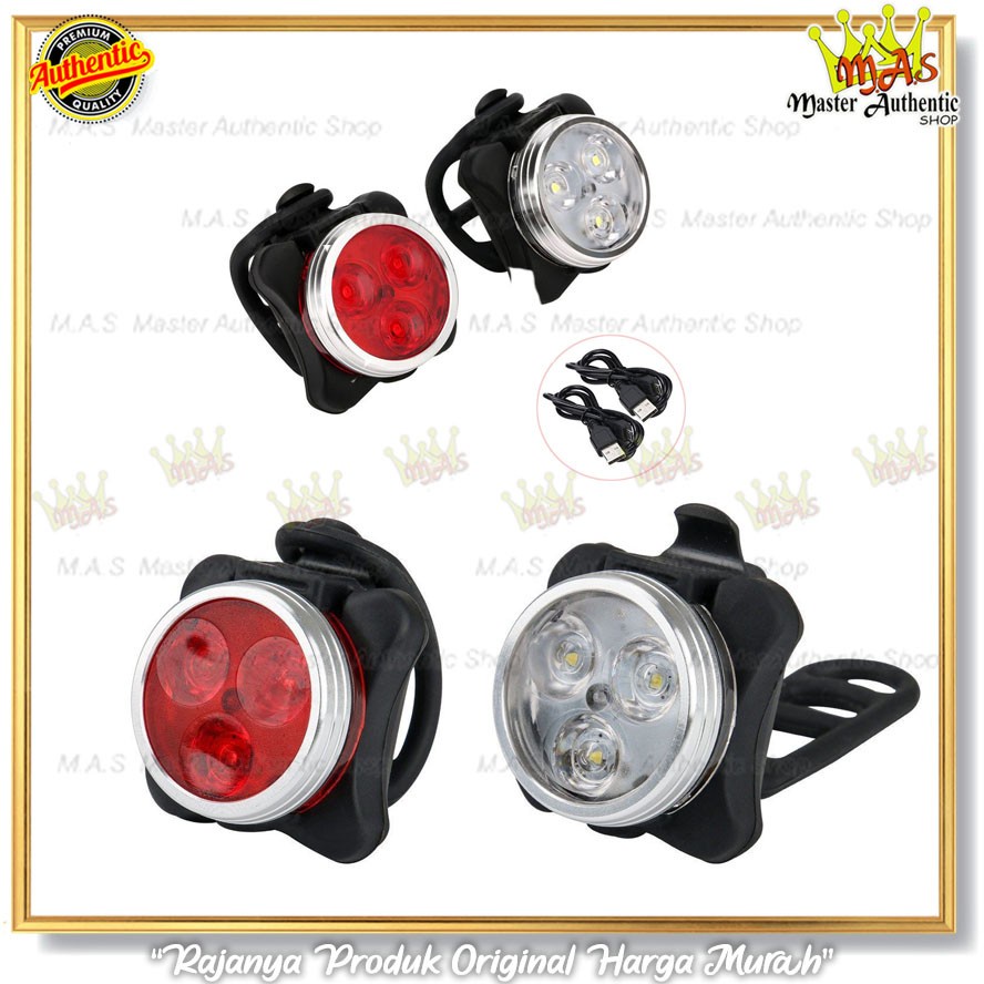 Jual Lampu Sepeda Depan Belakang LED Charge Bicycle LED USB ...