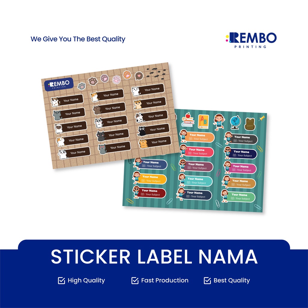 Jual STICKER NAMA ESTETIK / STIKER LABEL NAMA A5 / STIKER UNIK / STIKER ...
