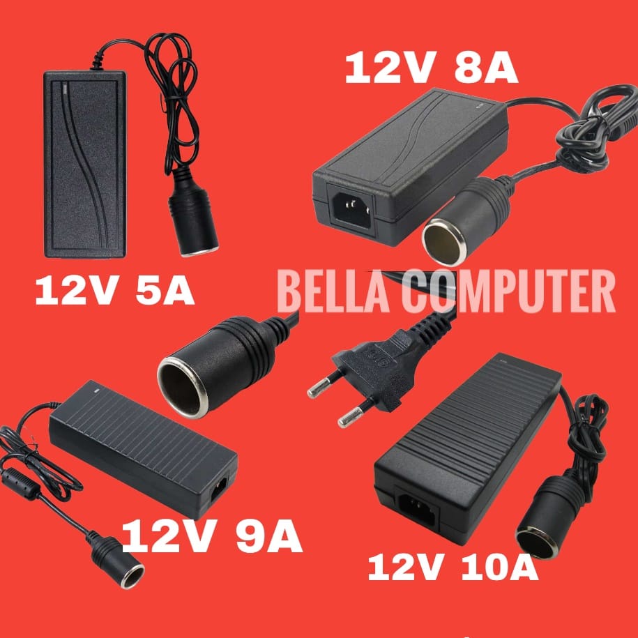 Jual Adaptor Daya Mobil Adaptor AC Konversi Daya DC Ke 12V 10A 9A 8A 5A ...