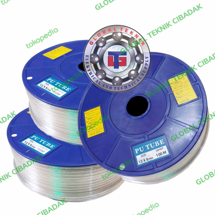 Jual Pneumatic Selang Pu 12 Mm (Pollyurethane) 12Mm X 8Mm X 100 Meter Bening (1 Roll) | Shopee ...