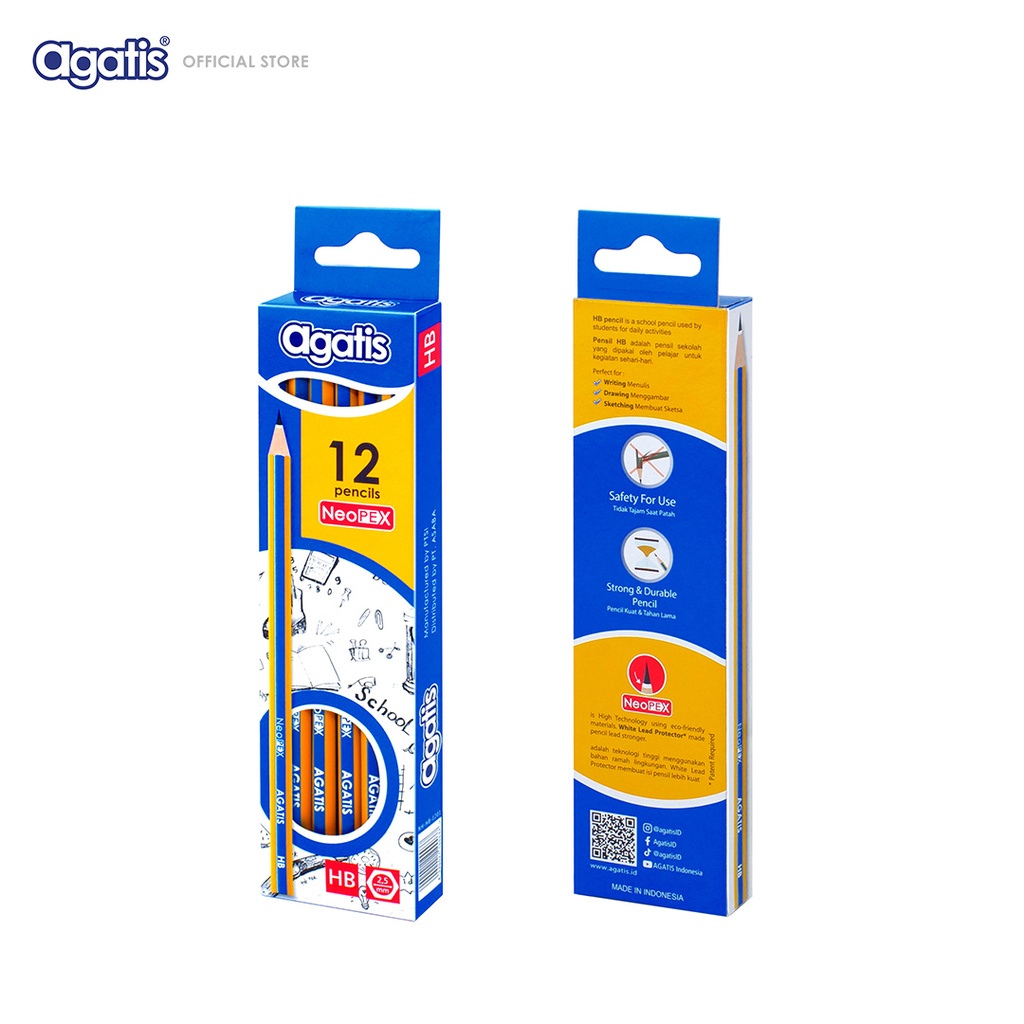 Jual AGATIS PENCIL HB / PENSIL HB HEXAGONAL 1 BOX (12 PCS) | Shopee ...
