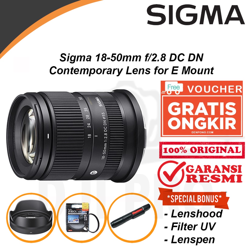 Jual Lensa Sigma 18-50mm f2.8 DC DN Contemporary Lens for Sony E Mount ...