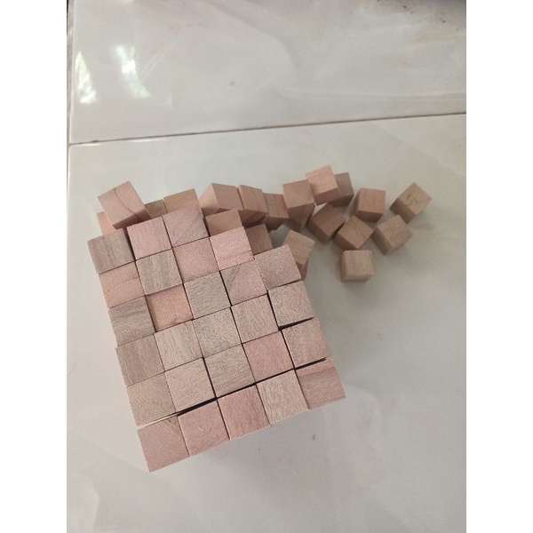 Jual PROMO Balok Kubus Edukasi 2x2 Bahan Kayu Polos isi 125 pcs ...