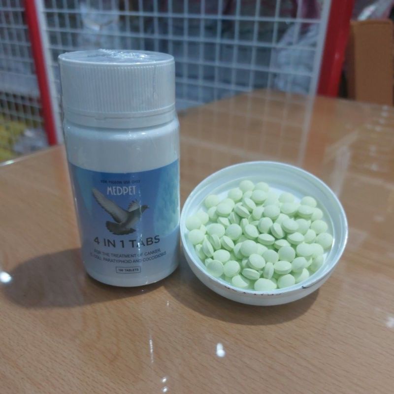 Jual Antibiotik burung Medpet 4in1 1 Tablet Obat Diare/Ghoam/Berak ...