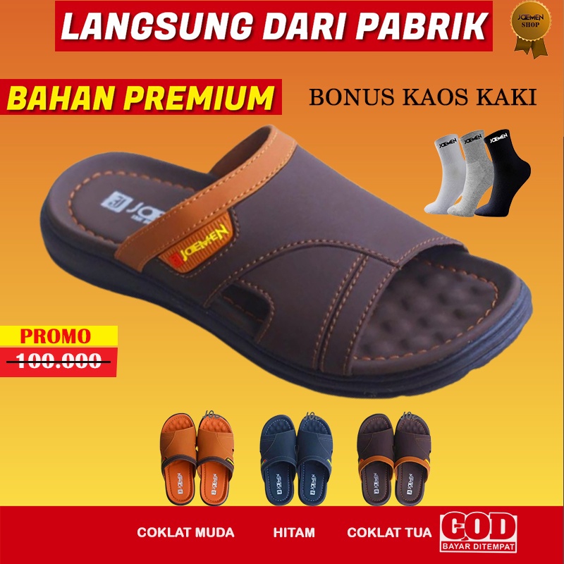 Jual Sandal Sendal Slobong Pria Laki Laki Dewasa Kulit Keren Ori ...