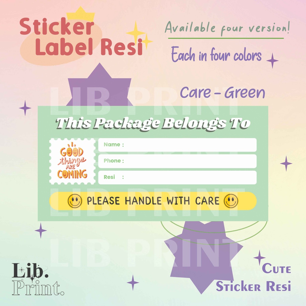 Jual STICKER RESI PENGIRIMAN / LABEL RESI PENGIRIMAN / AESTHETIC / CUTE ...