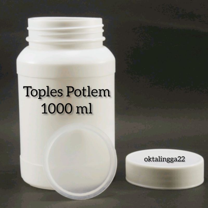 Jual BOTOL TOPLES POTLEM KAPSUL SUPLEMEN 1 LITER 1000 ML DRAT BOTOL ...