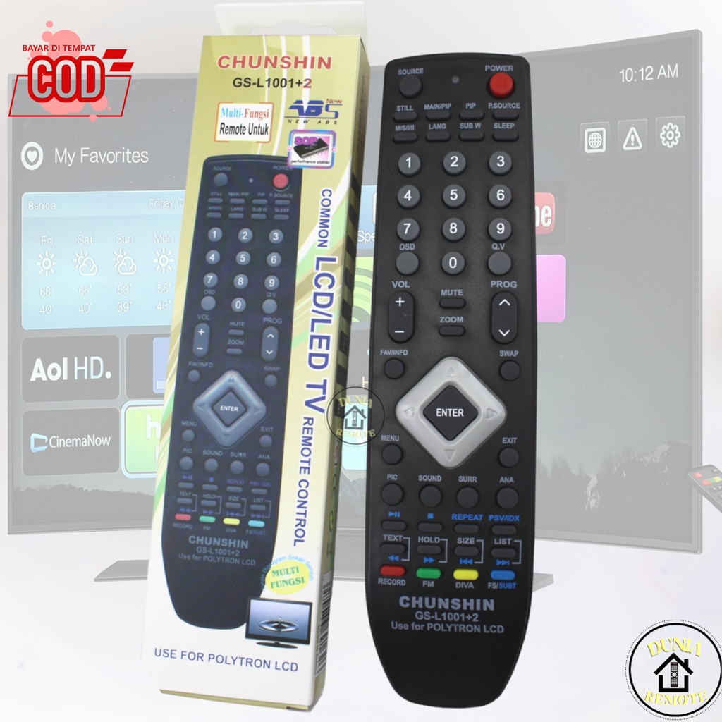 Jual Remot / Remote TV LCD LED POLYTRON Universal Chunshin type GS ...