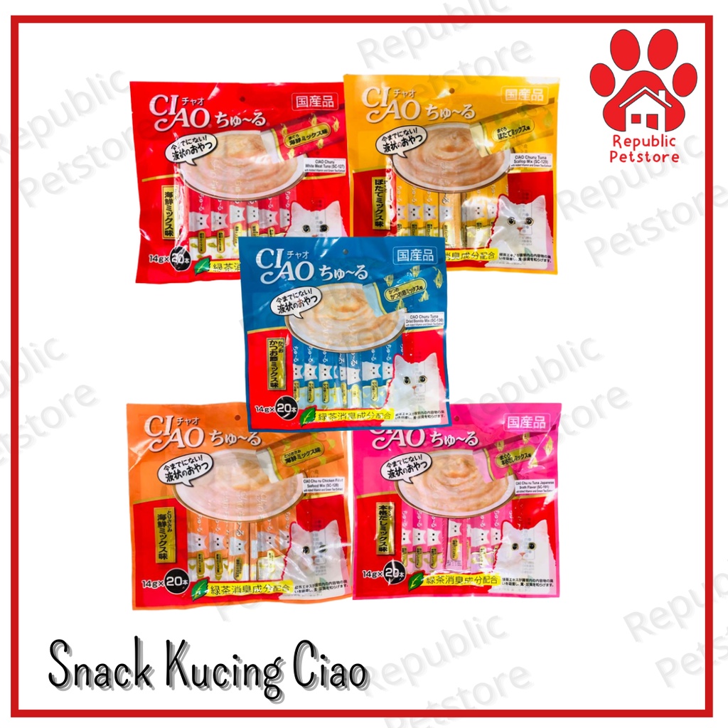 Jual Snack Ciao Creamy Cat Isi 20x14gr - Snack Cat Liquid All Varian ...