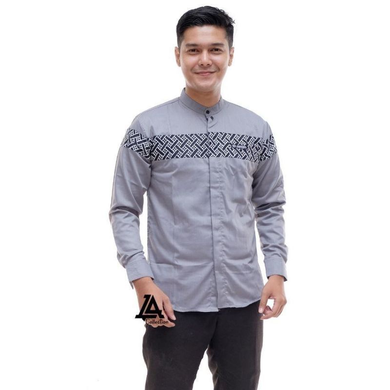 Jual Baju Koko Hadroh Lengan panjang Motif Qinang Batik | Baju Kokoh az ...