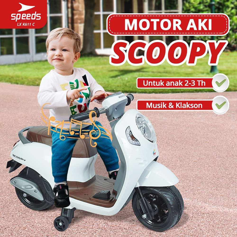 Jual Mainan Anak Motor Aki Scoopy PMB Original Motor-motoran Anak K611C ...
