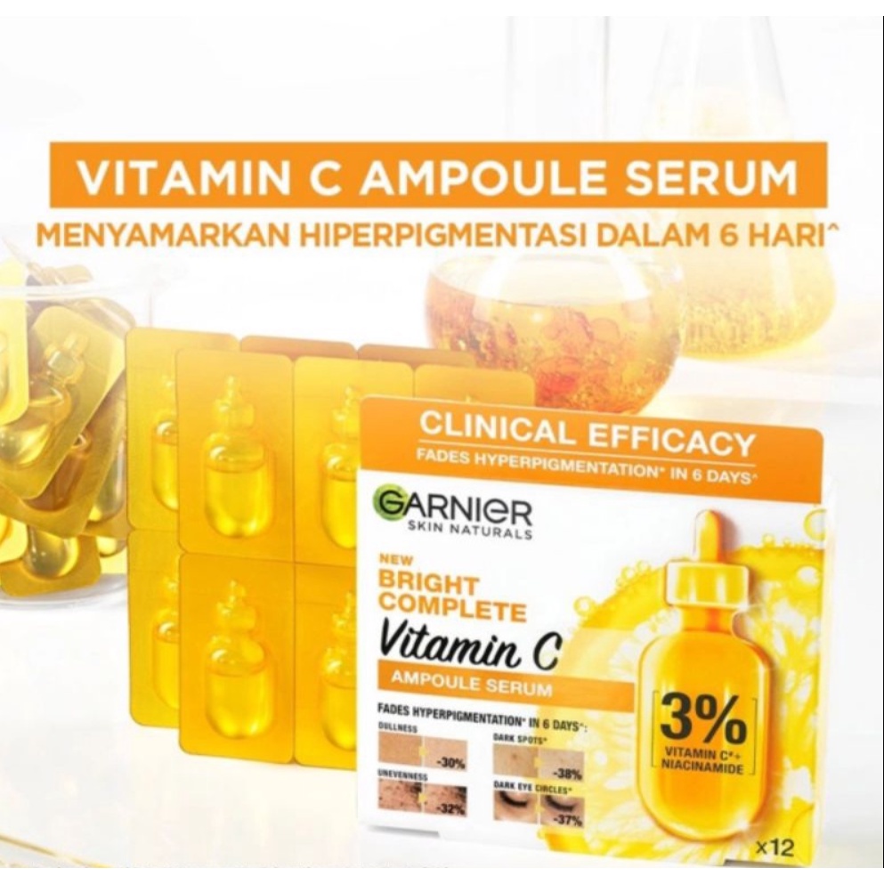 Jual Garnier Bright Complete Ampoule Vitamin C Hiperpigmentasi Serum Multipack / 3x Monodose ...