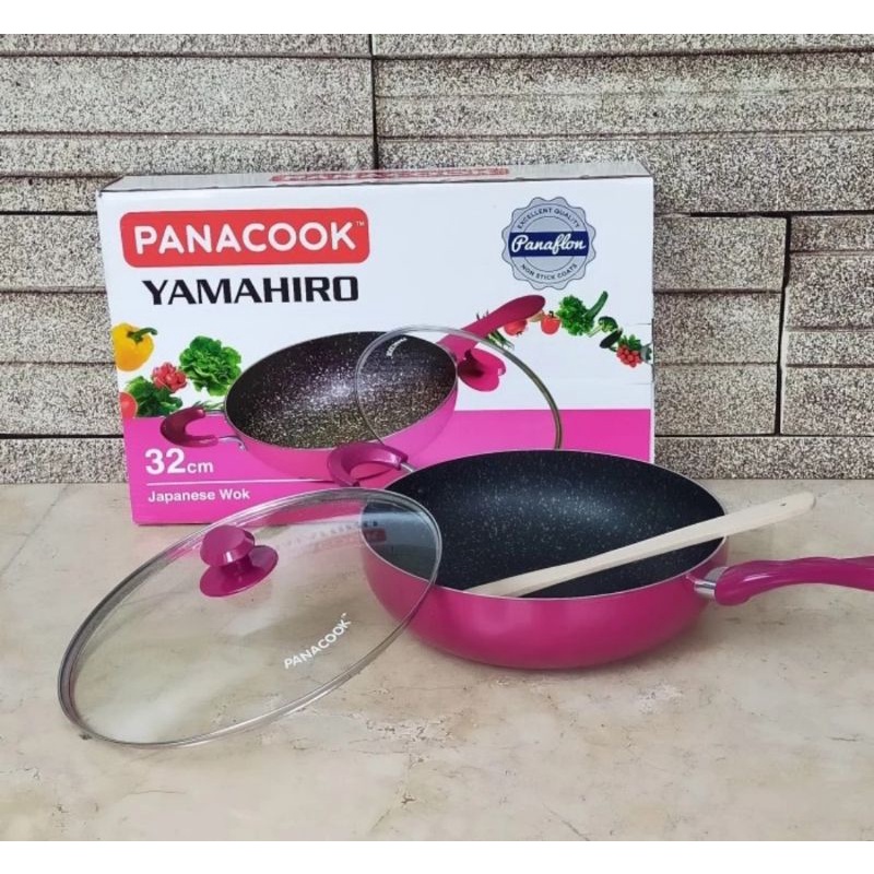 Jual Wok pan wajan Panacook 32 30 28 / penggorengan Marble Yamahiro ...