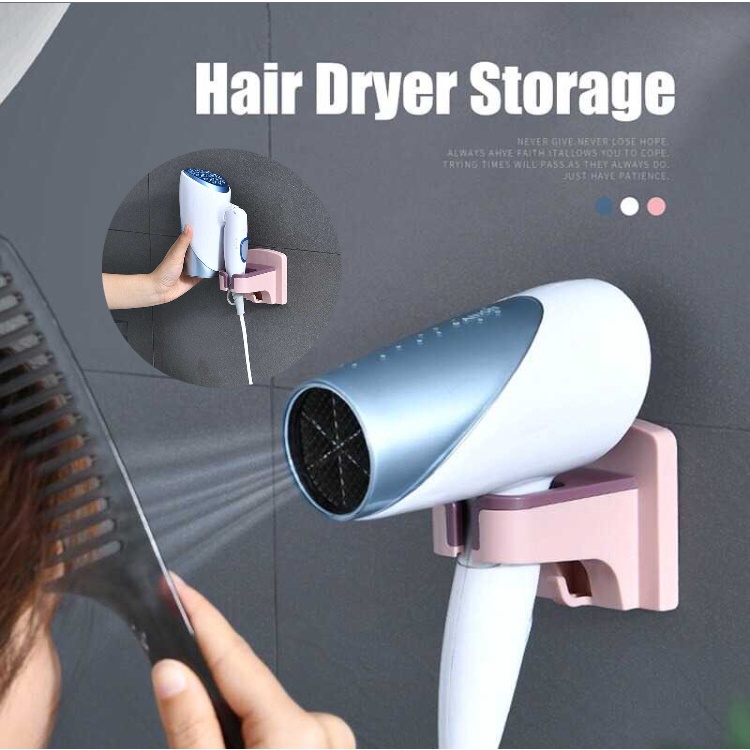 Jual Rak Hair Dryer Tempel Dinding Holder Rak Hair Dryer Tempel Blower Organizer Adhesive ...