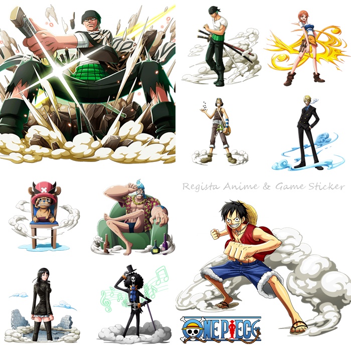 Jual One Piece Sticker Pack 1 (Luffy, Zoro, Nami, Usopp, Sanji) 10 ...